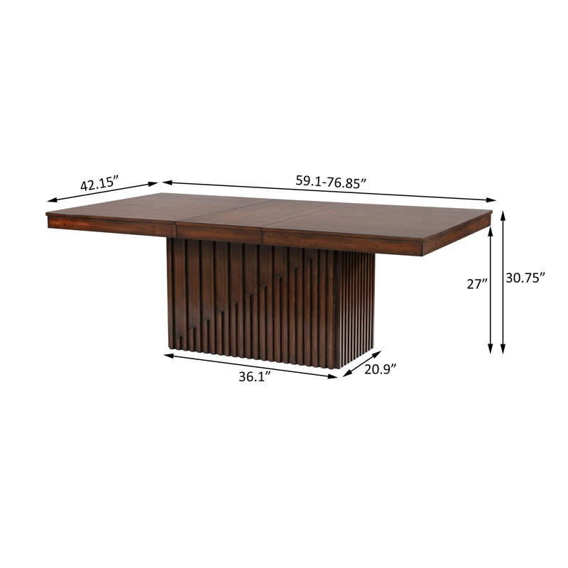 Millwood Pines 77-inch Extension Leaf Dining Table Mango Oak | Wayfair