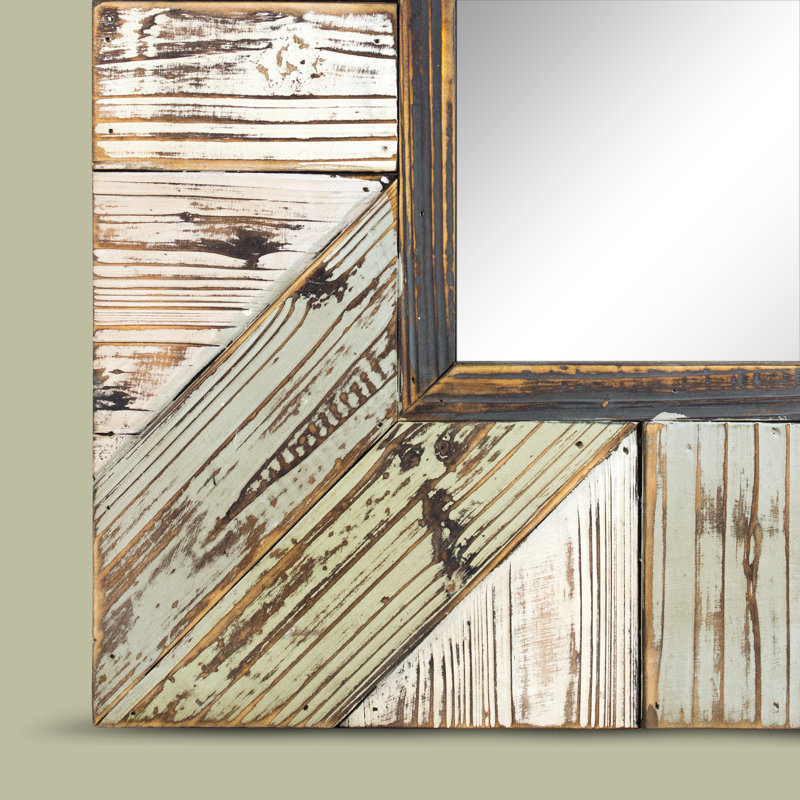 Union Rustic Whitlock Rustic Wood Plank Rectangular Framed Wall Mirror ...