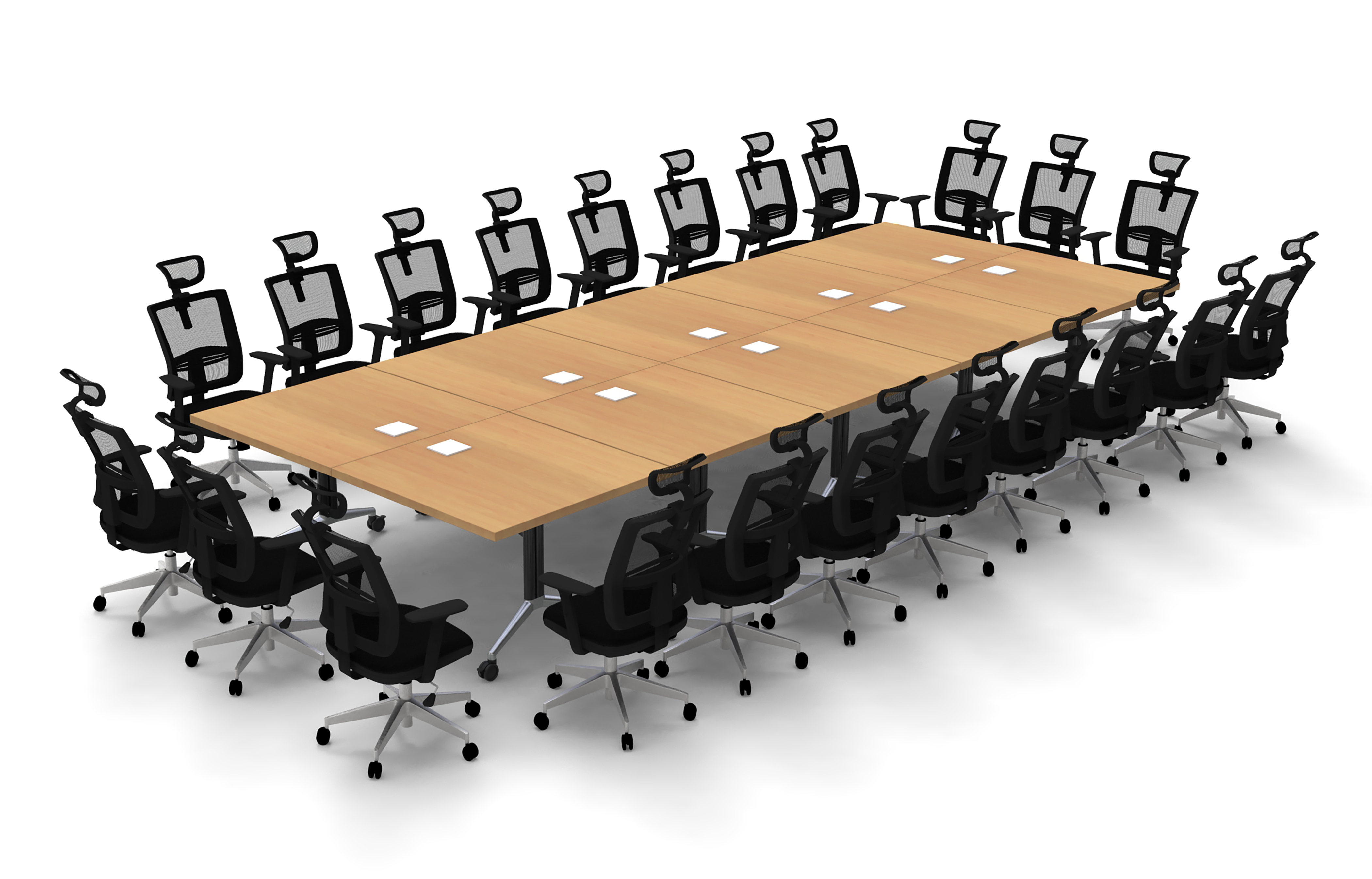 The Twillery Co.® Albro 22 Person Conference Meeting Tables with 22 ...