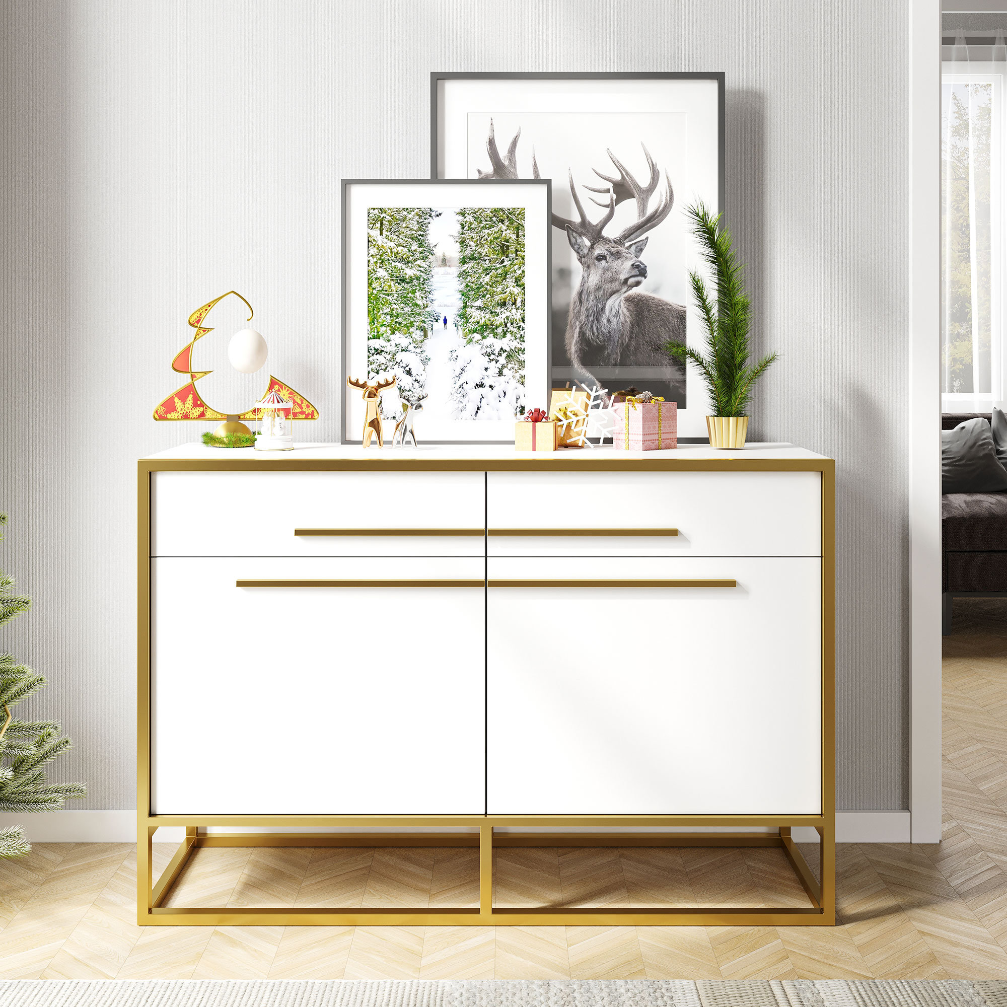 Willa Arlo™ Interiors Haywards Stainless Steel 2 - Door Accent Cabinet ...