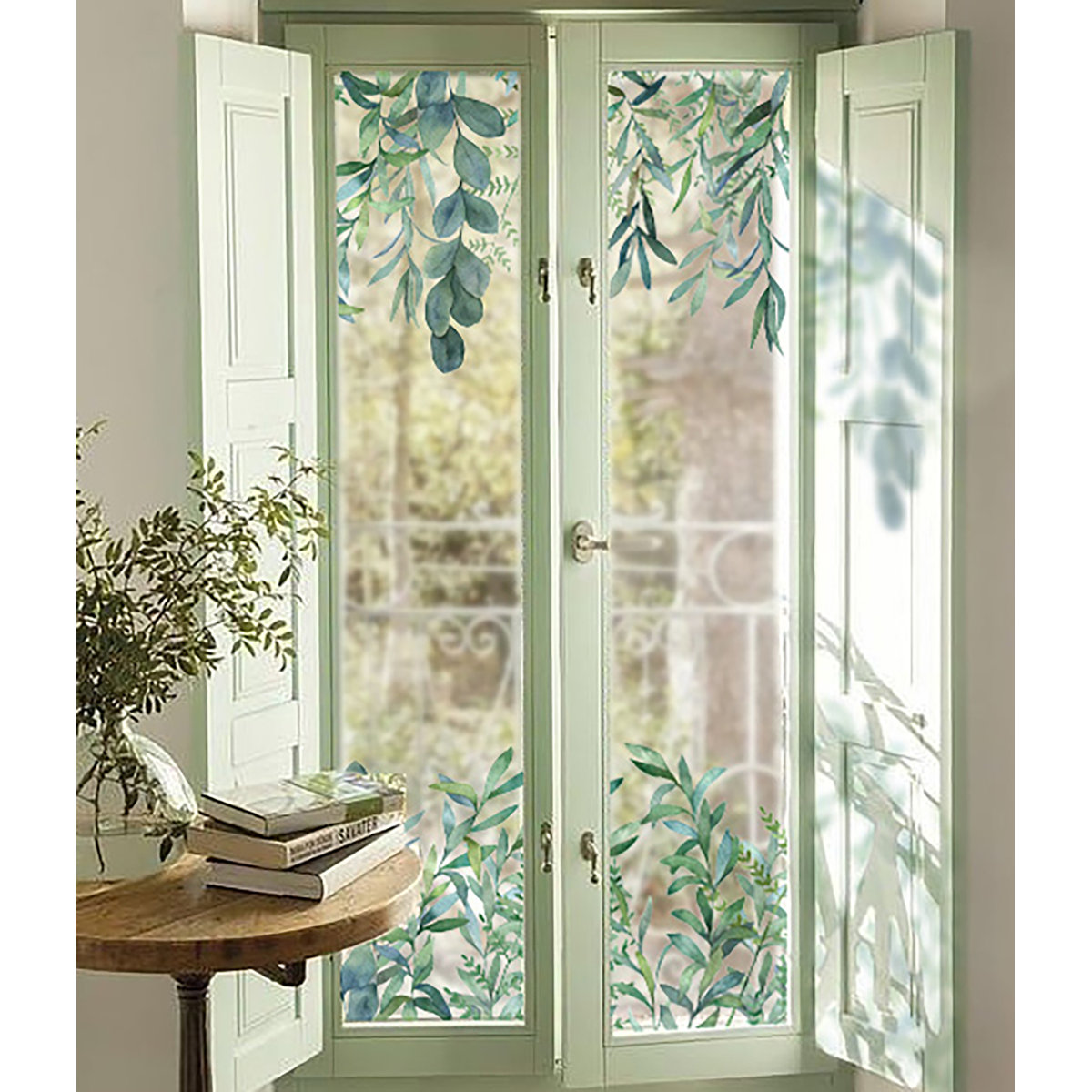 Winston Porter Eucalyptus Plants & Flowers Static Cling Window Decal ...