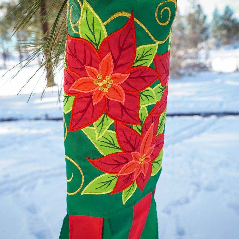 The Holiday Aisle® Poinsettia 40" Windsock | Wayfair