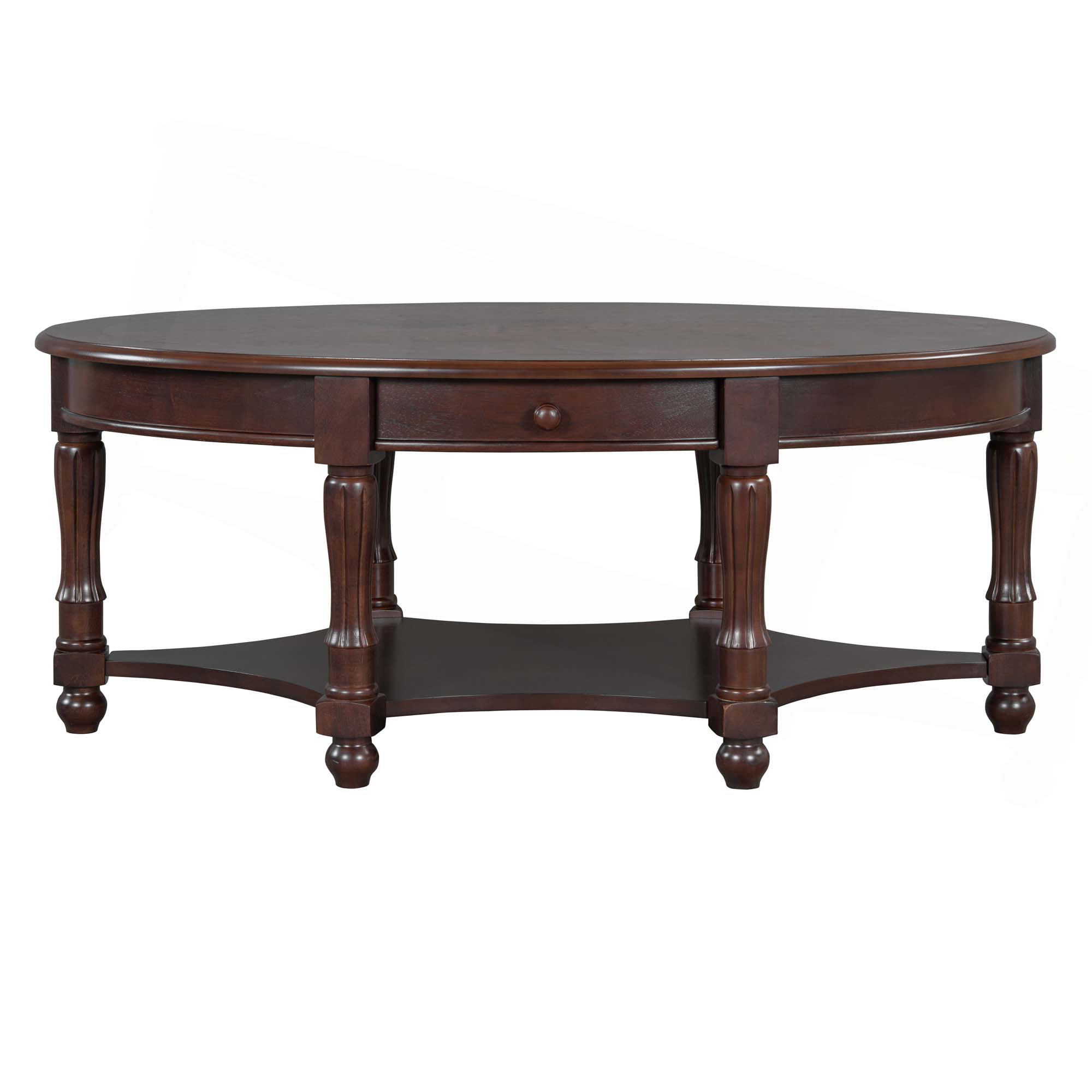 Alcott Hill® Vintage Oval Coffee Table With Drawer And Storage Shelf ...