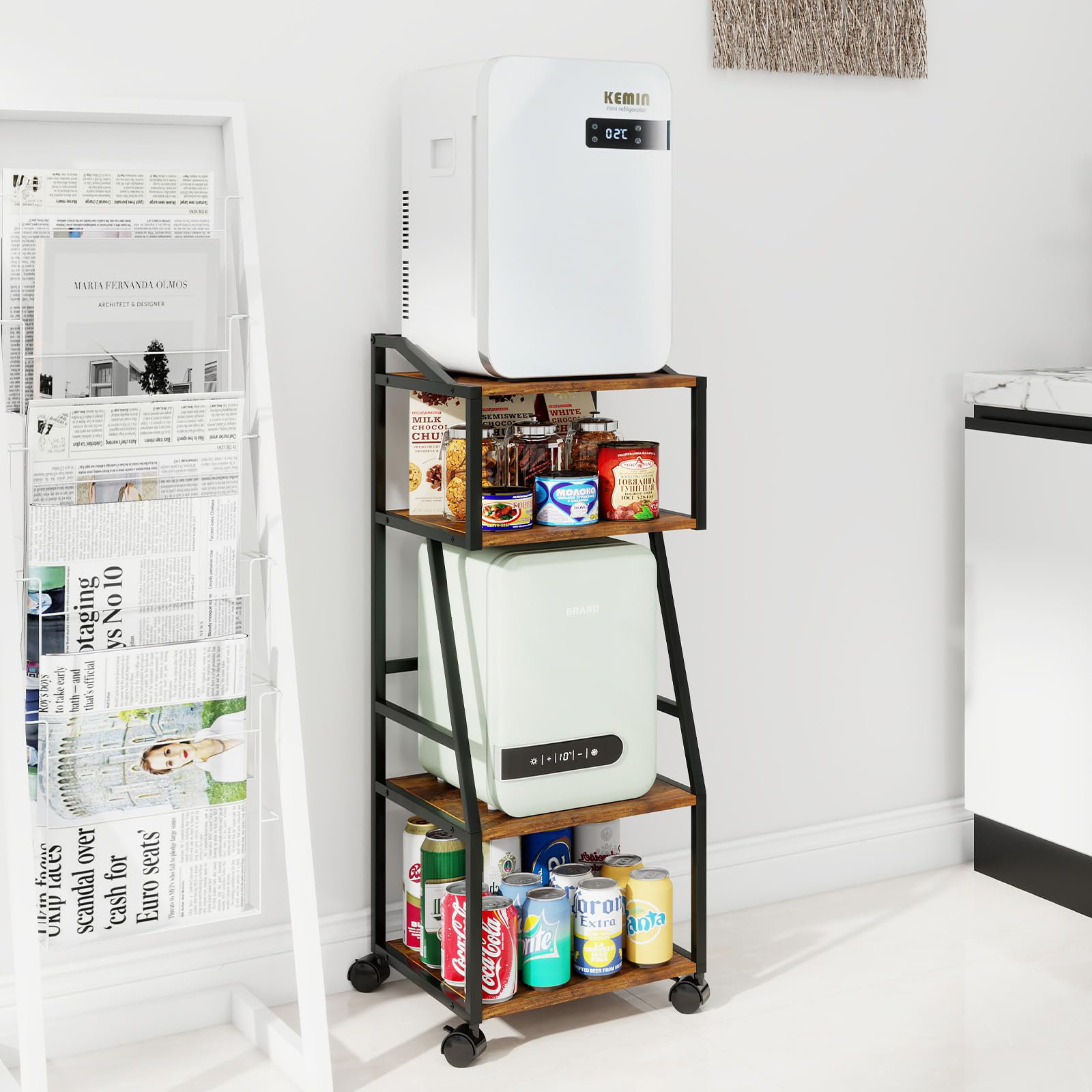 Bonirky Rolling Compact Mini Fridge Stand - Wayfair Canada