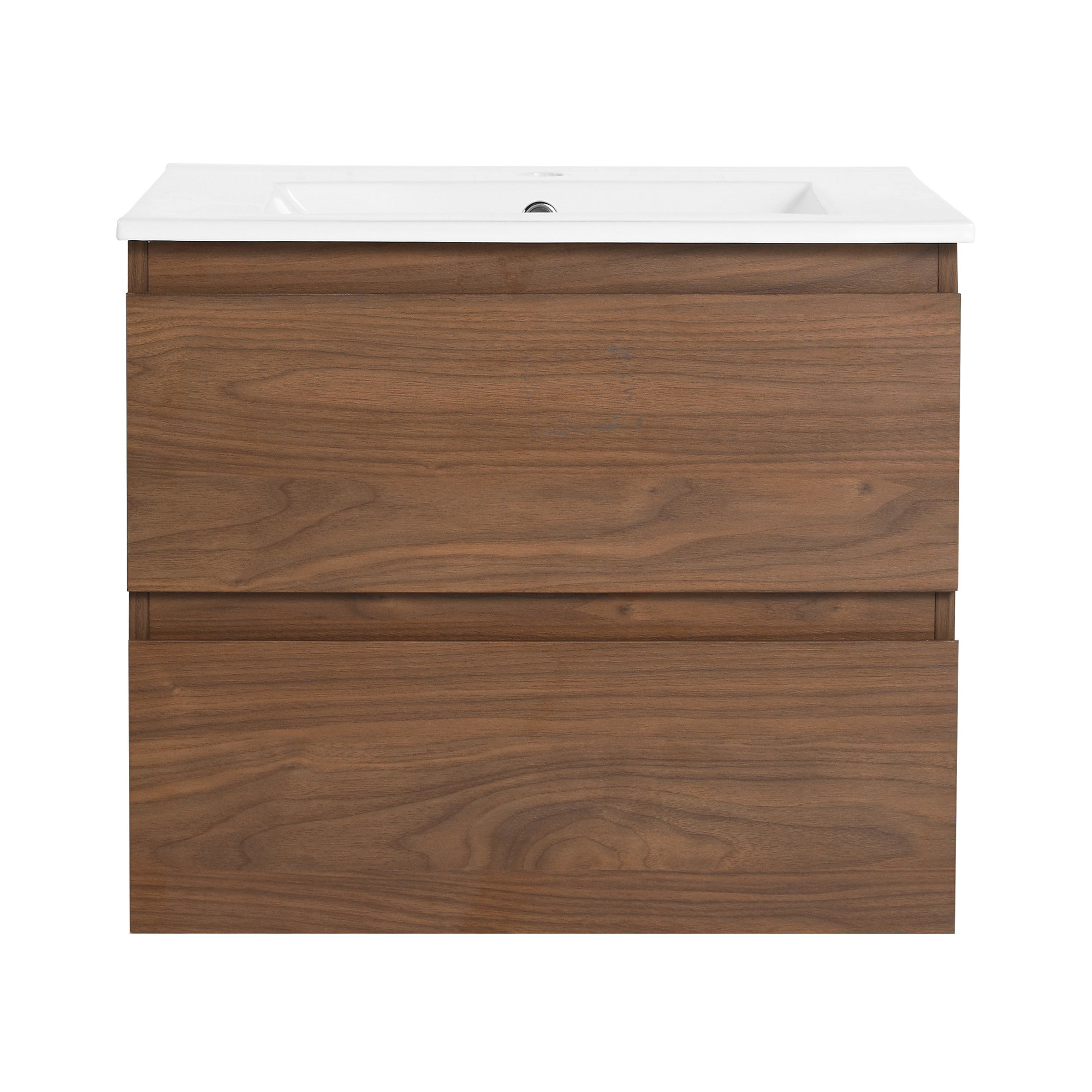 Hokku Designs Modern Wall-Mounted Bathroom Vanity With Ceramic Sink And ...