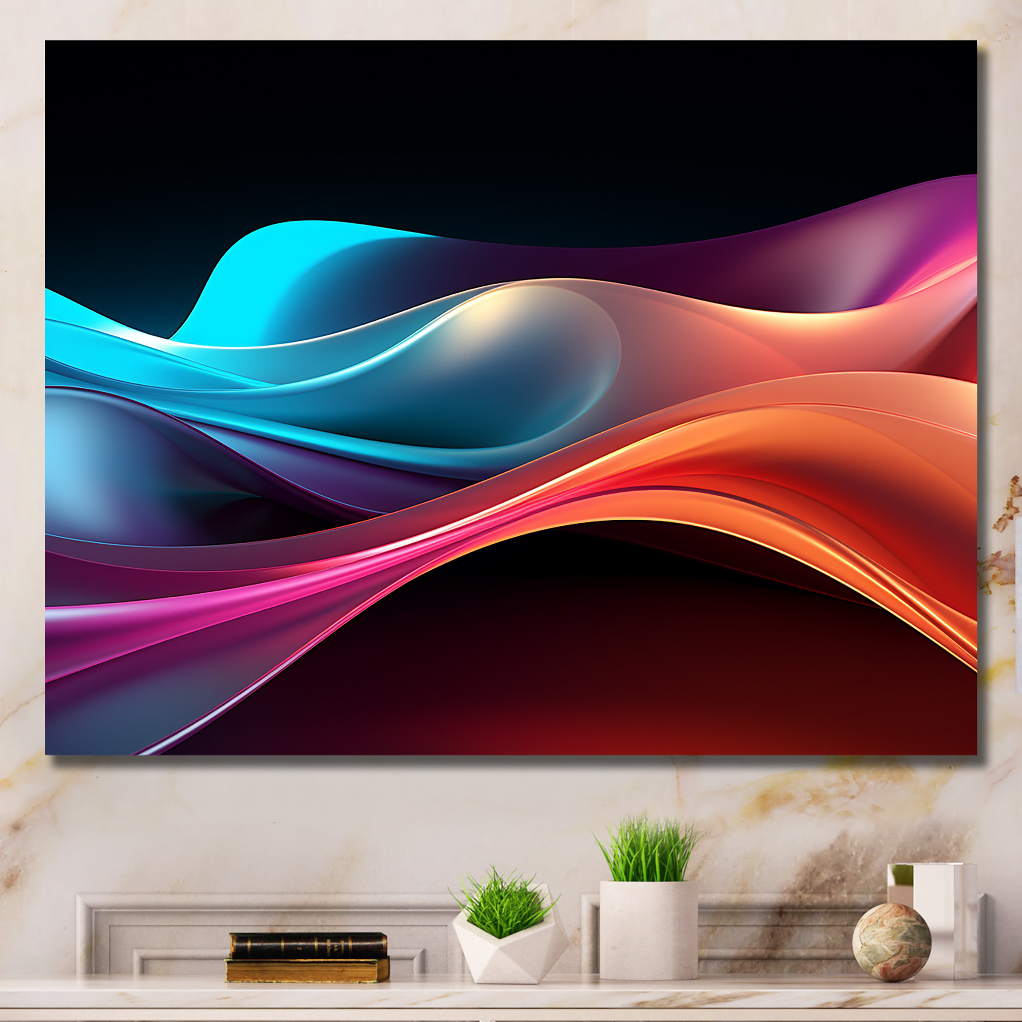 Wrought Studio Rainbow Colours Symphony IV - Abstract Shapes Canvas ...