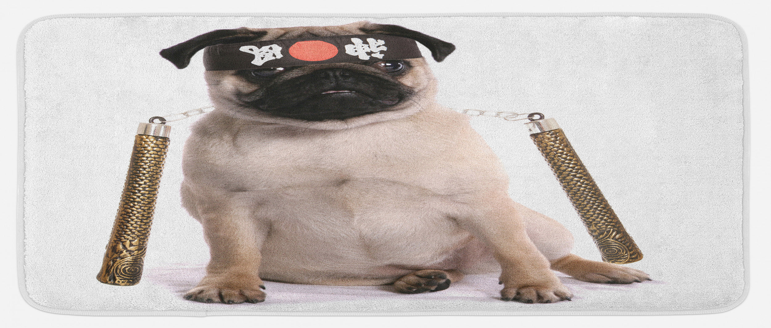 East Urban Home Ninja Puppy With Nunchuk Karate Dog Animal Eastern ...