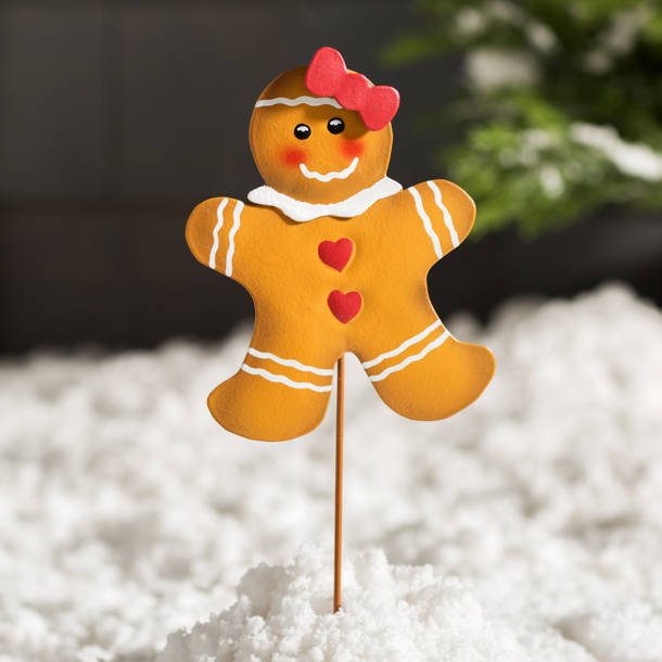 The Holiday Aisle® Metal Christmas Gingerbread Man on Stake & Reviews ...