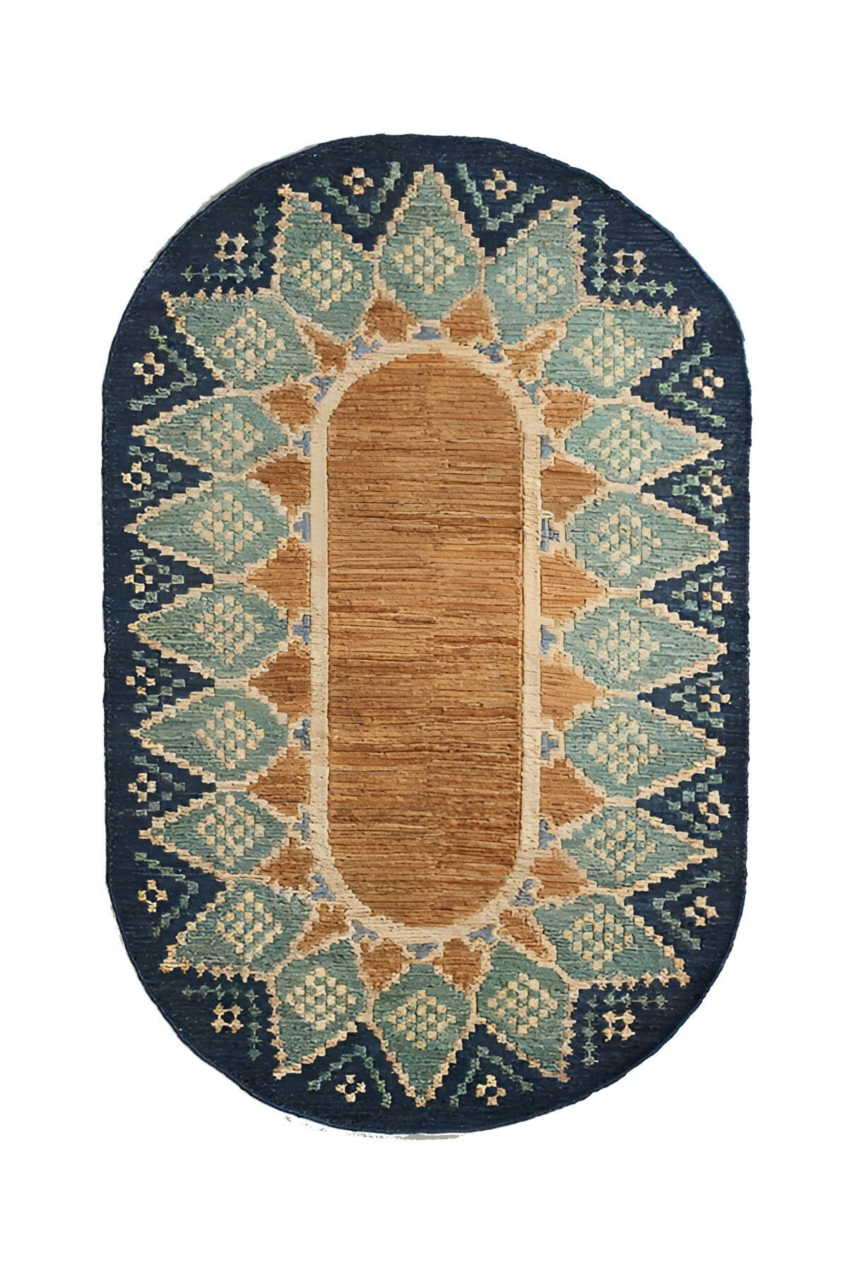 Dakota Fields Oval Cotton Bohemian Jute-Look Woven Base Decorative Rug ...