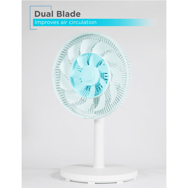 BLACK+DECKER 12-Inch Dual Blade Table Fan with Remote, Desk Fan with ...