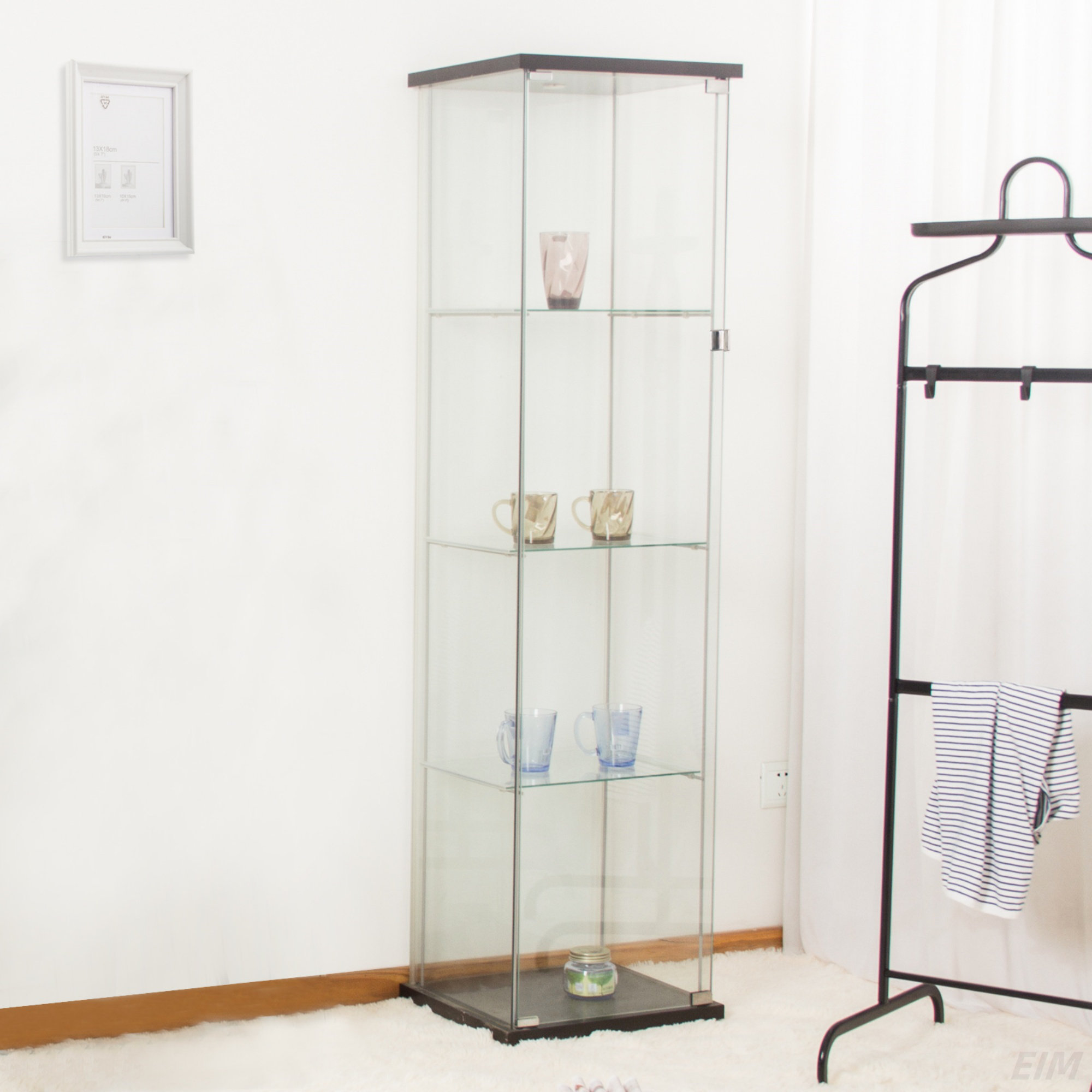 Wrought Studio™ 4-Tier Glass Display Cabinet Glass Display Case Floor ...