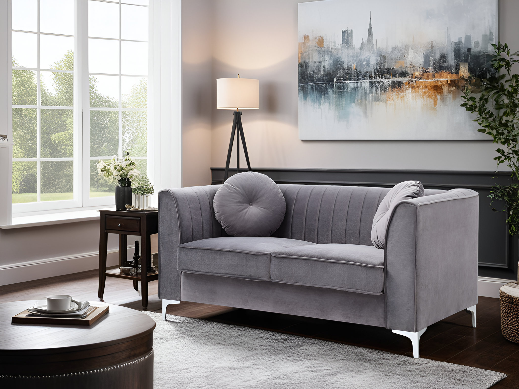 Mercer41 Tetouan Pink Velvet Microsuede Loveseat | Wayfair