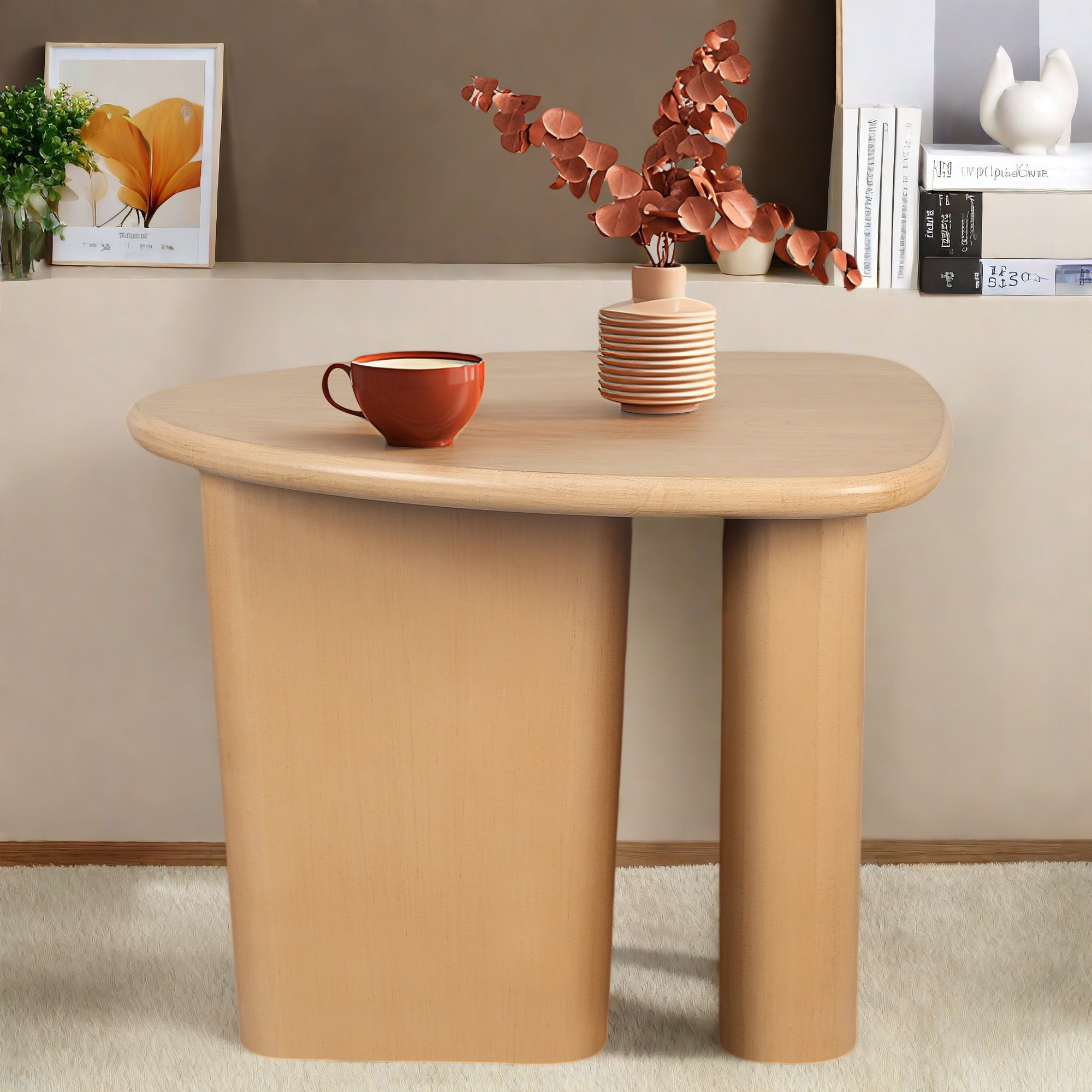 Wrought Studio™ Tapered Tabletop Side Table(NATURAL WOOD) | Wayfair