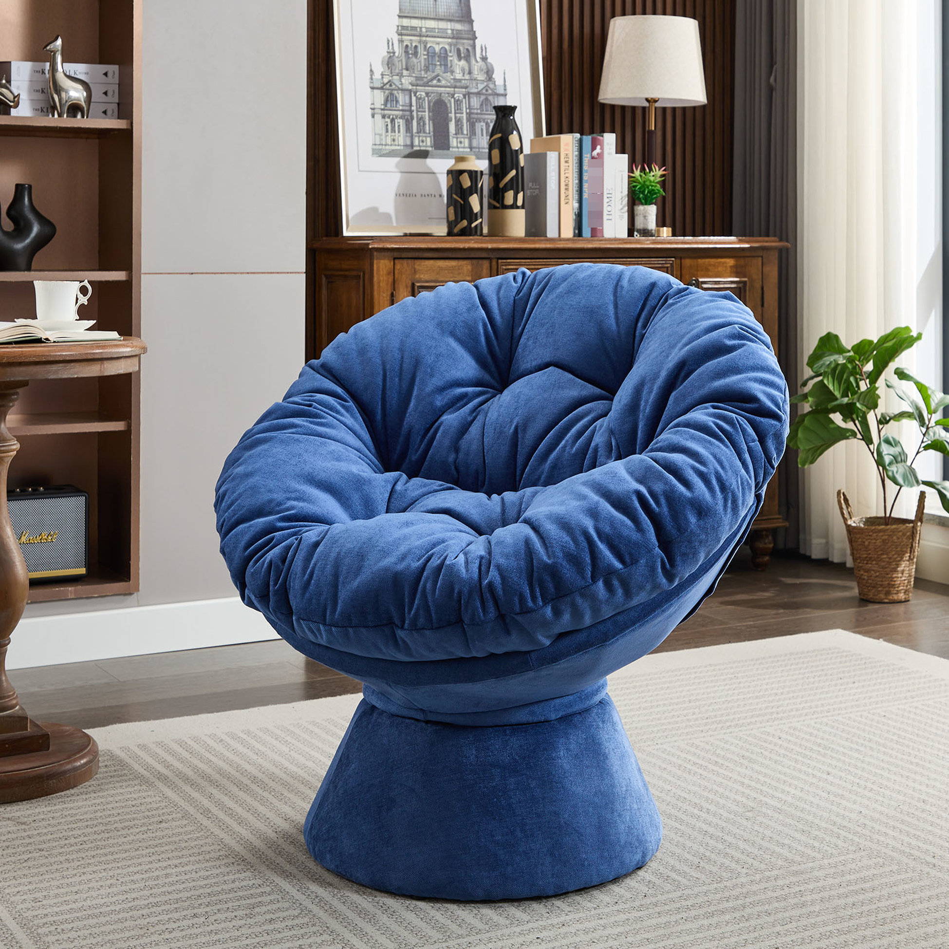 Mercer41 360 Swivel Chair For Bedroom, Olive Chenille, Comfy Seating ...