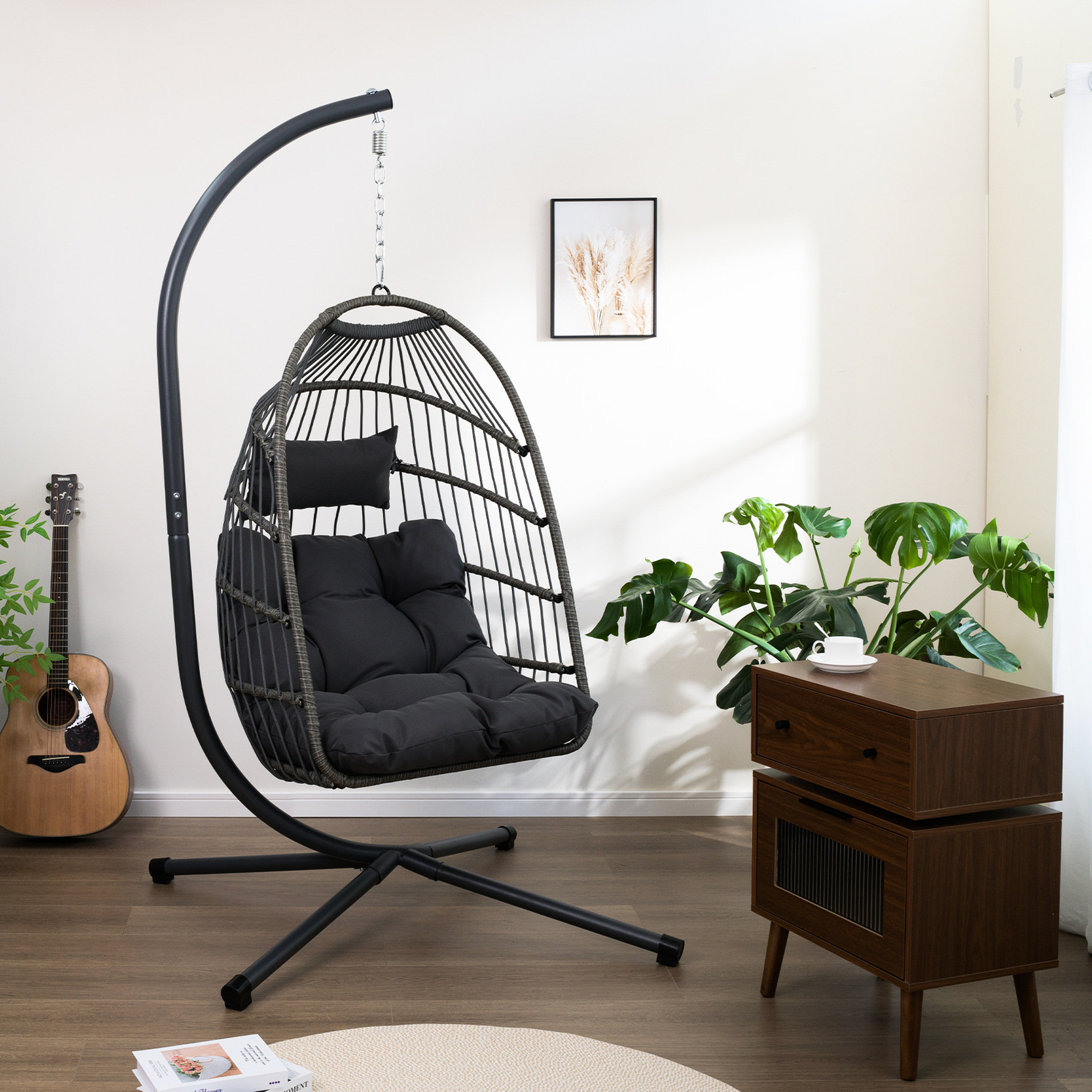 IntrospectiveIncline Outdoor Egg Chair - Waterproof Fabric, Adjustable ...