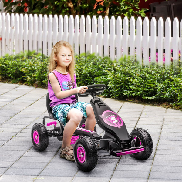 Aosom Kids Pedal Go Kart Ride-On Toy With Ergonomic Comfort, Pedal Car ...