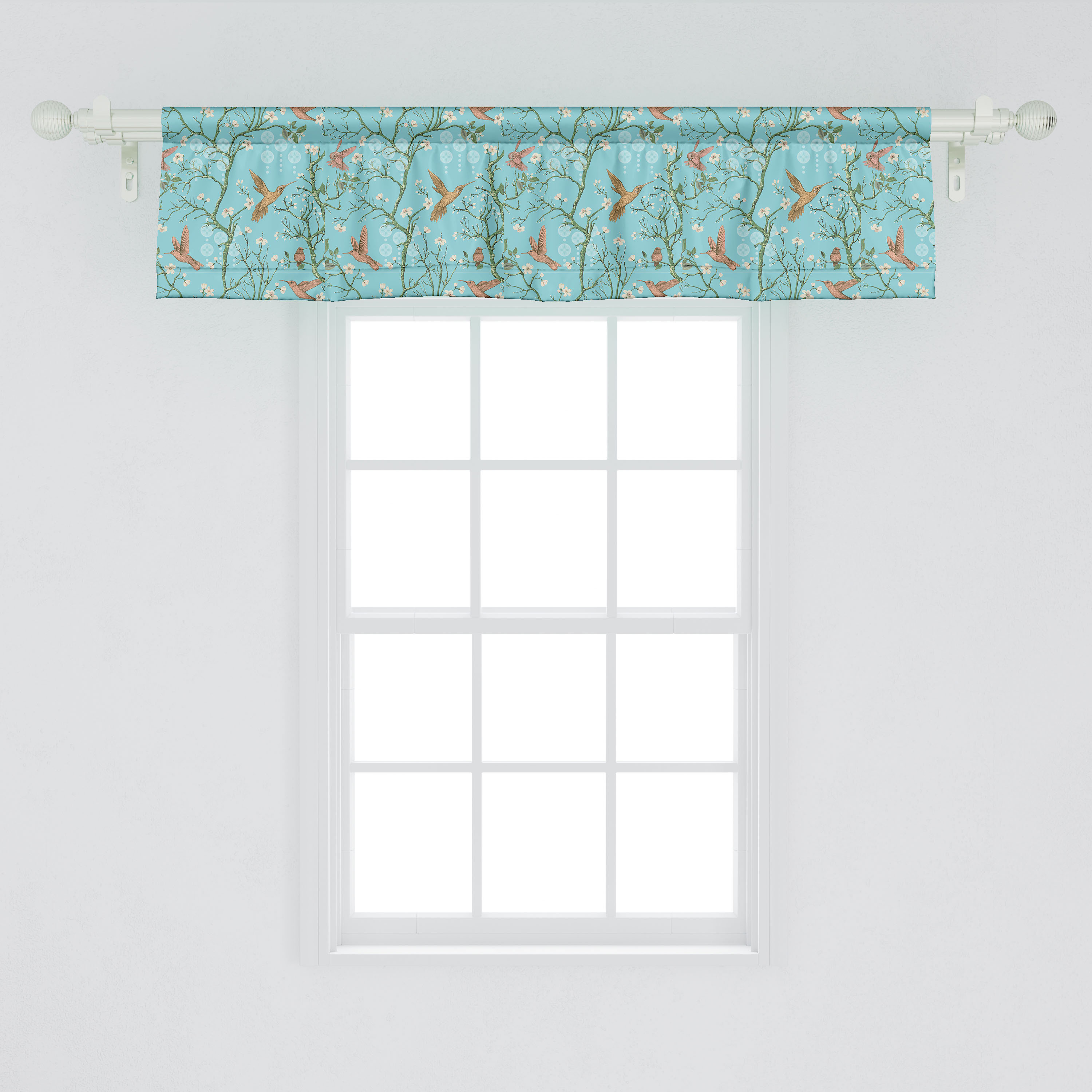 Ambesonne Spring Valance Pack of 2 Hummingbirds Tree Branches 54" Sky ...