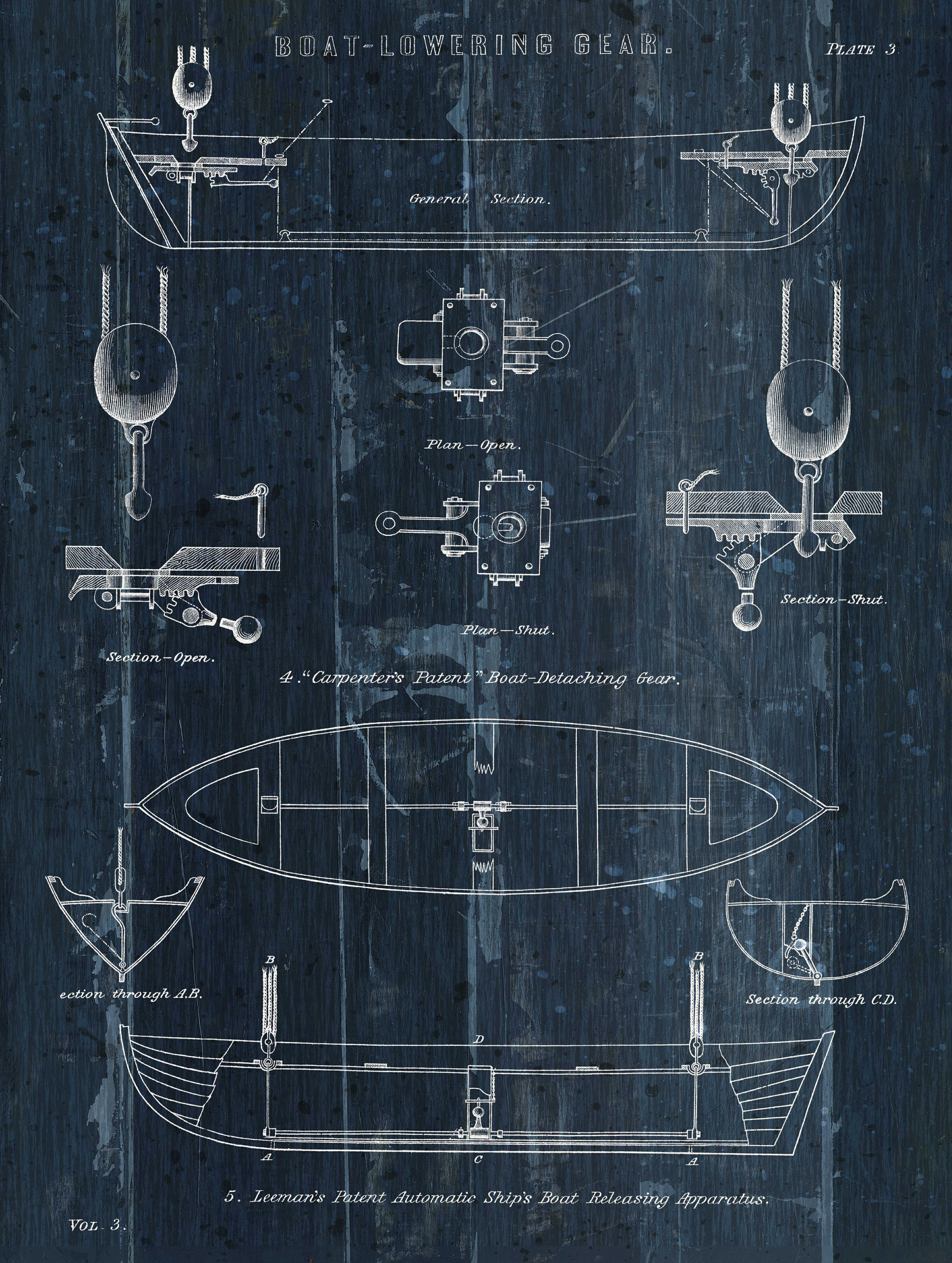 Williston Forge Boat Launching Blueprint II - Wrapped Canvas Print ...