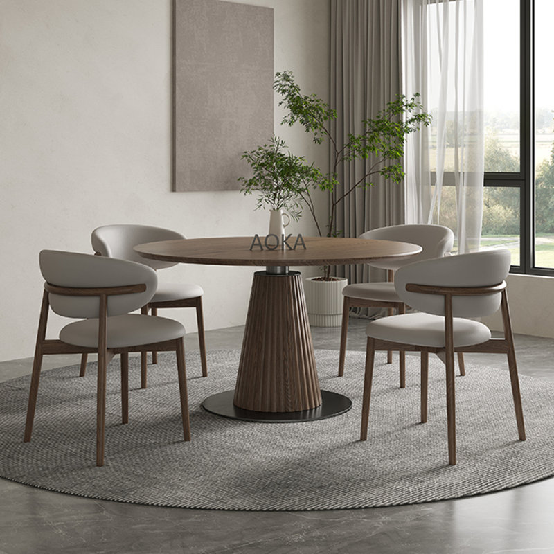 Brishher Italian Vintage Solid Wood Round Dining Table Set Round 51 ...