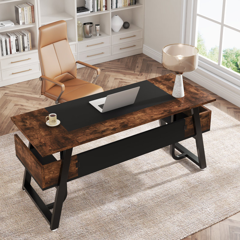 17 Stories 63'' Large Executive Desk & Reviews | Wayfair