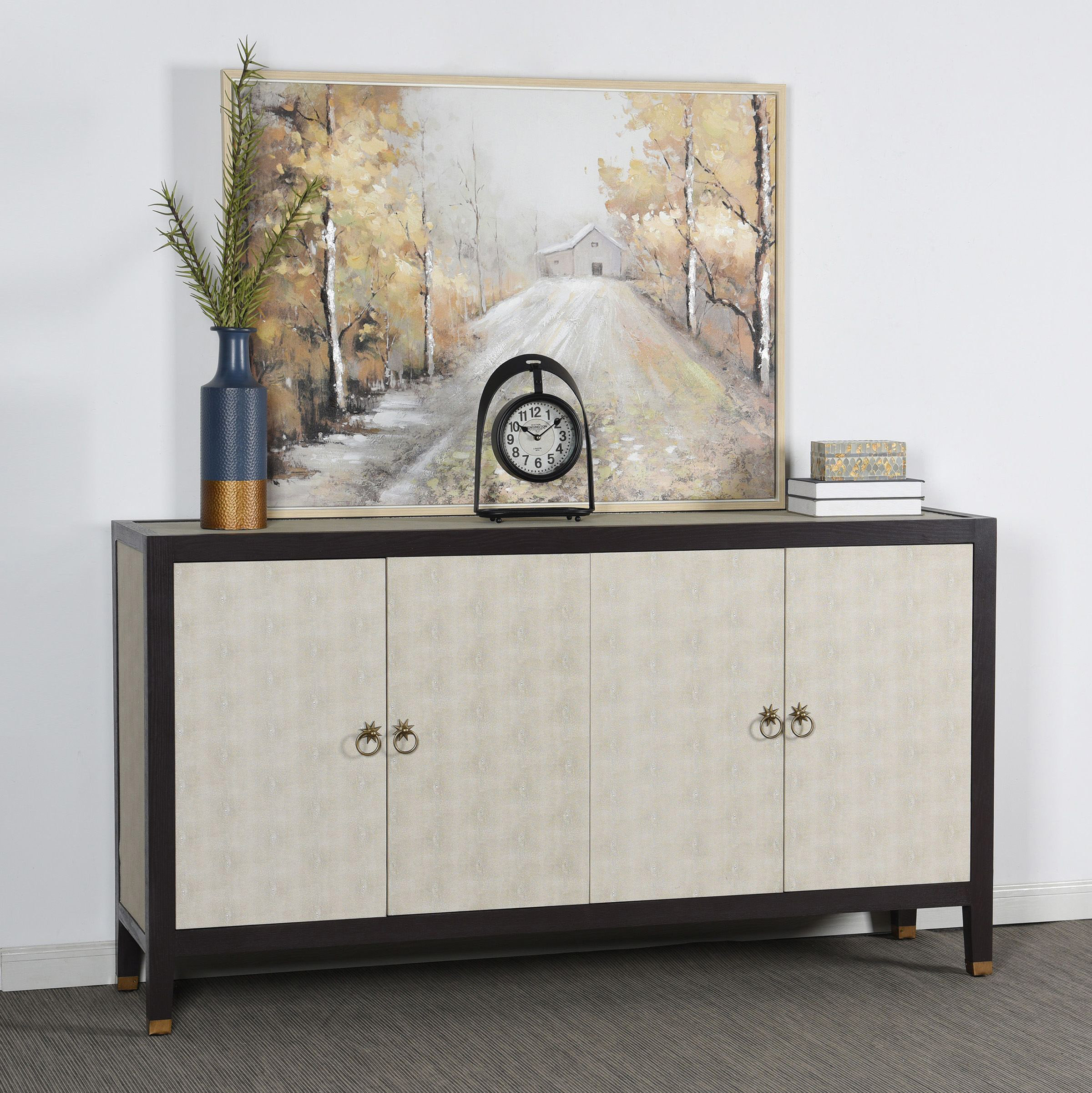 Rosdorf Park Dann Foley Lifestyle - 4 Door Sideboard - Ivory Faux ...