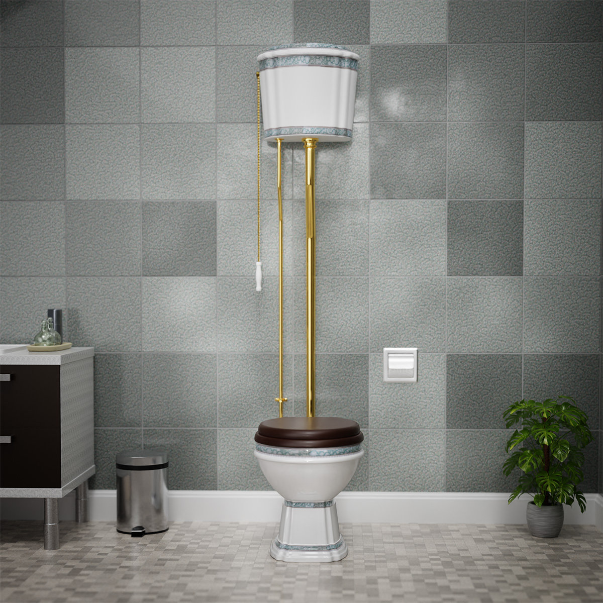 The Renovators Supply Inc. Victorian Ceramic High Tank Pull Chain ...