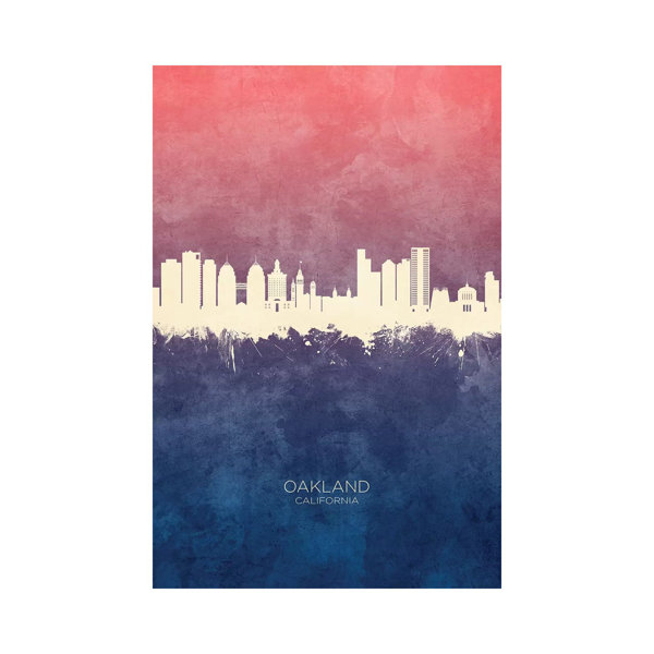 Latitude Run Oakland California Skyline Blue Rose by Michael Tompsett ...