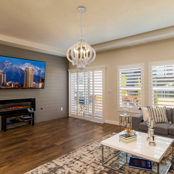 Ophelia & Co. Gisbelle 5 - Light Wood Dimmable Geometric Chandelier ...