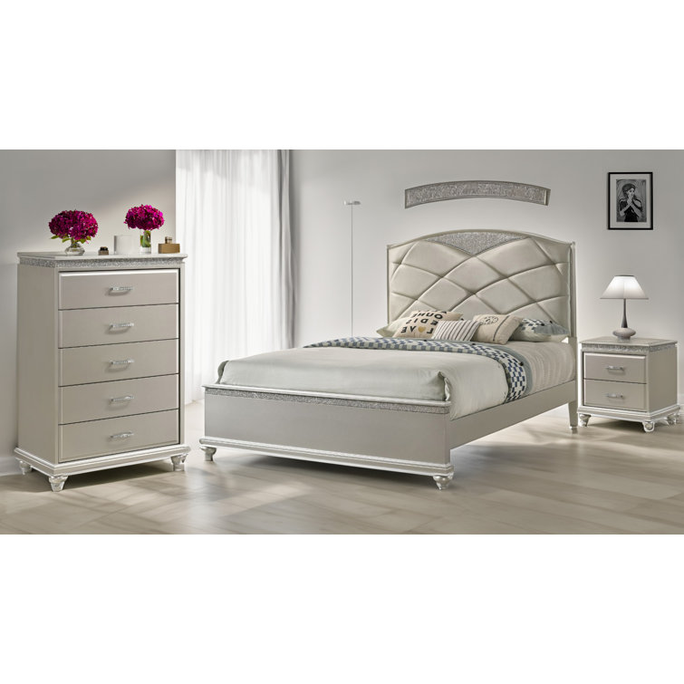 House of Hampton® Franchester Upholstered Standard 3 Piece Bedroom Set ...