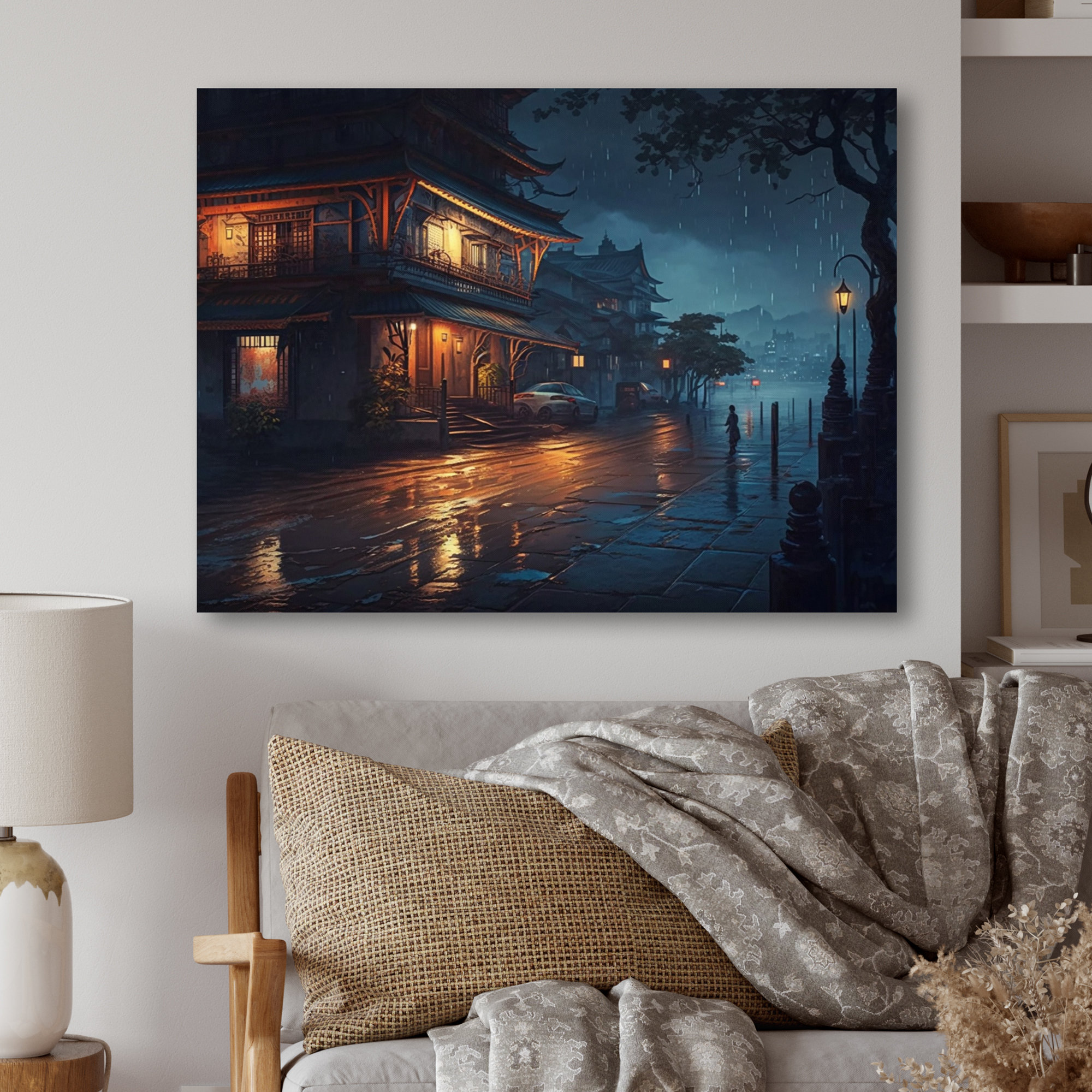 Hokku Designs City Under A Rainfall City Under A Rainfall - Print on ...