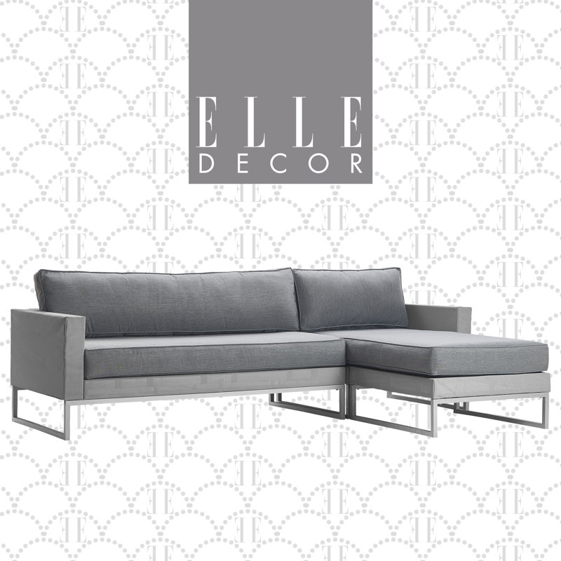 Elle Decor Tropez Outdoor Sectional Sofa, Grey & Reviews | Wayfair