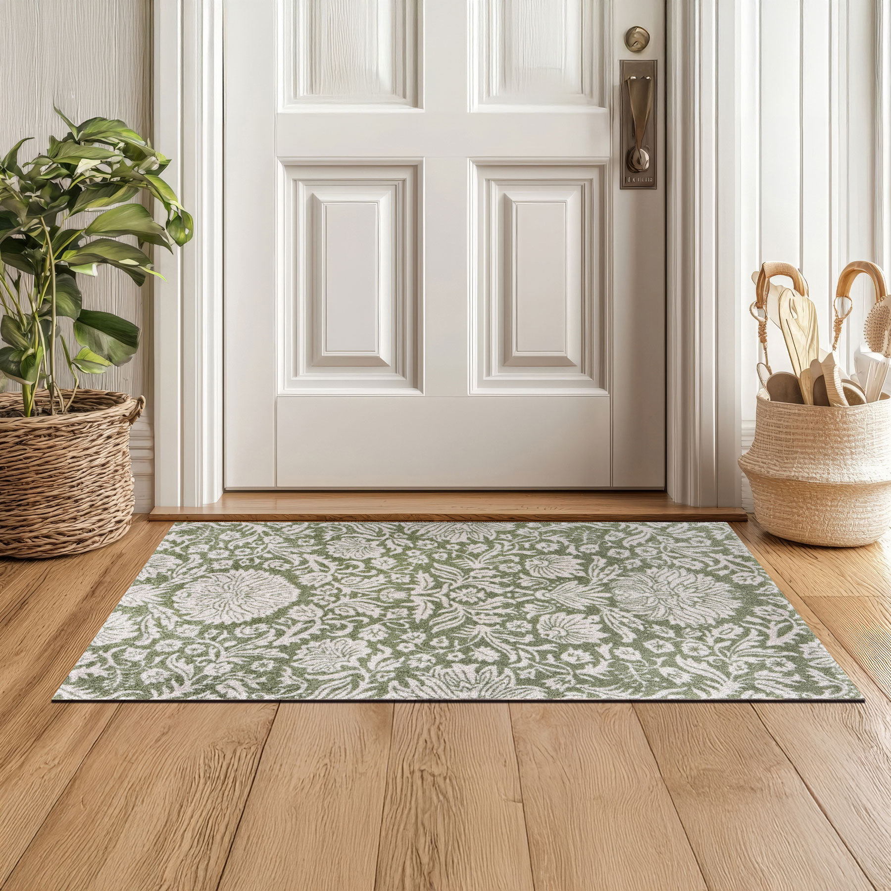 Bungalow Rose wash+dry Cornflower Rust Washable Rug, 2x3 | Wayfair