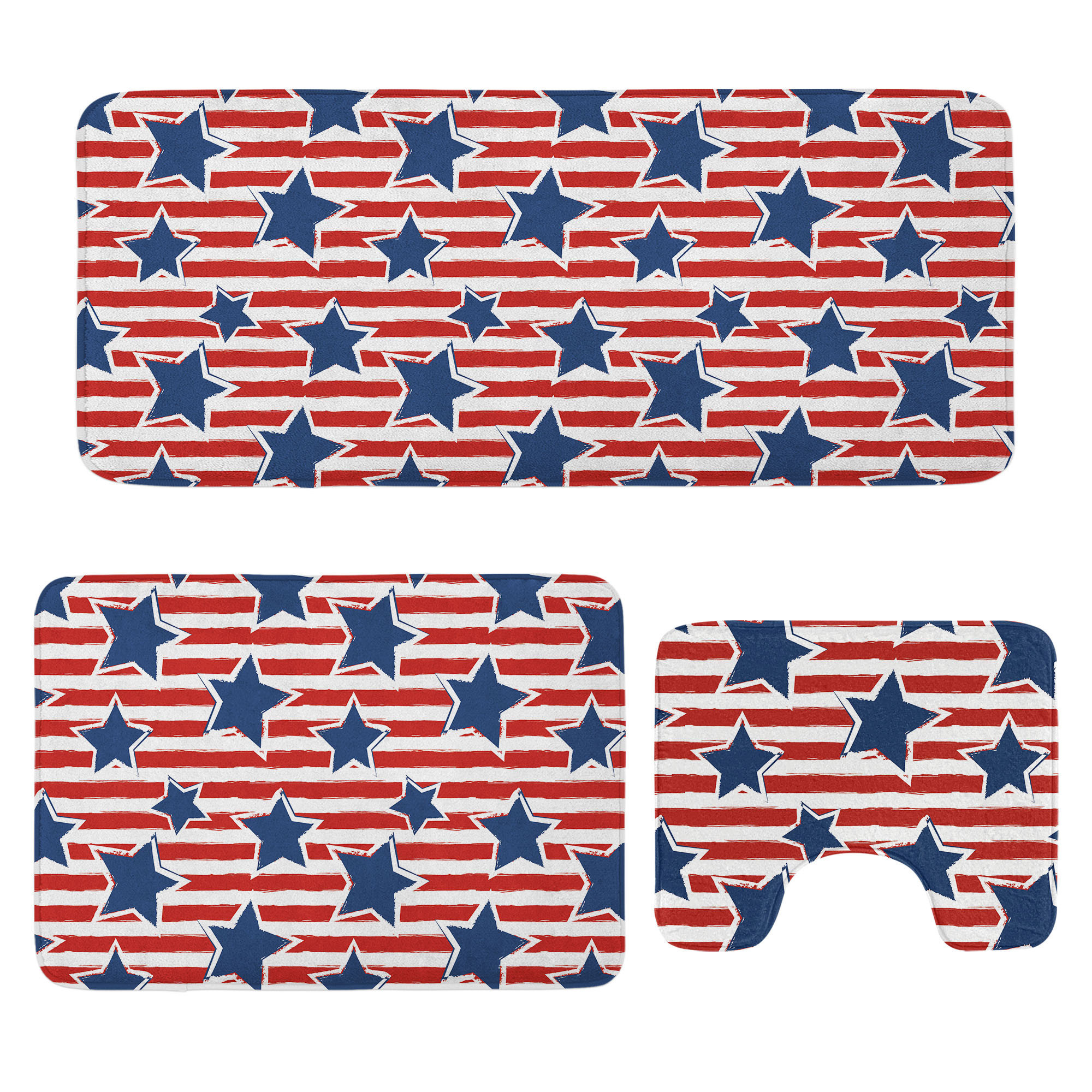 East Urban Home 4th of July Bathroom Rug Set 3 Pieces U-Shape ...