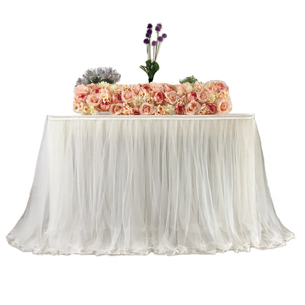 Inbox Zero Rectangle Polyester Table Skirt & Reviews | Wayfair