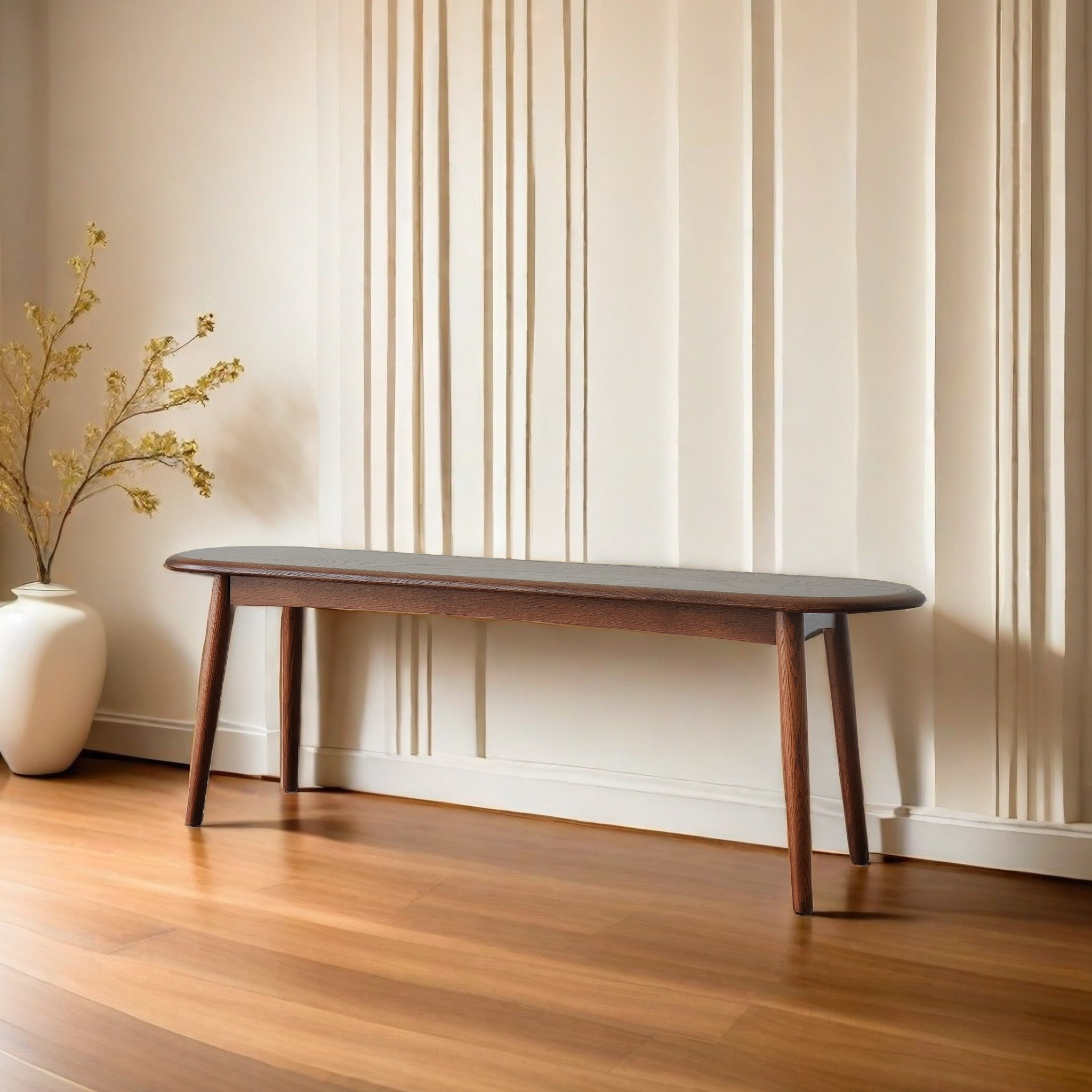 George Oliver Estelina unique semi-circular design solid wood bench/bed ...