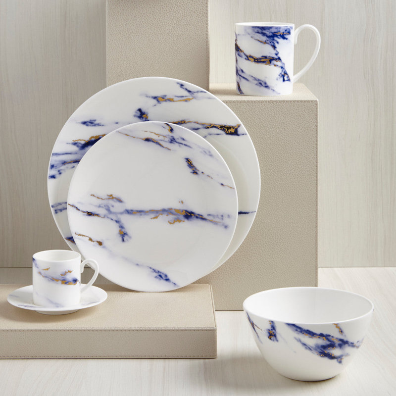 Prouna Marble Azure 4oz. Bone China Cereal Bowl | Wayfair