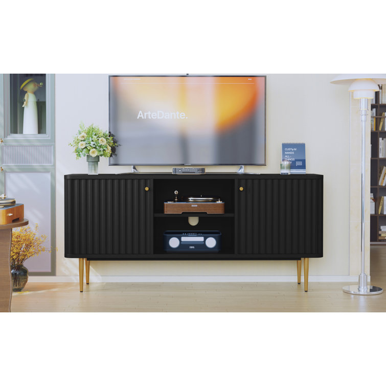 Mercer41 Alyun 55” Fluted TV Stand with Storage & Reviews | Wayfair