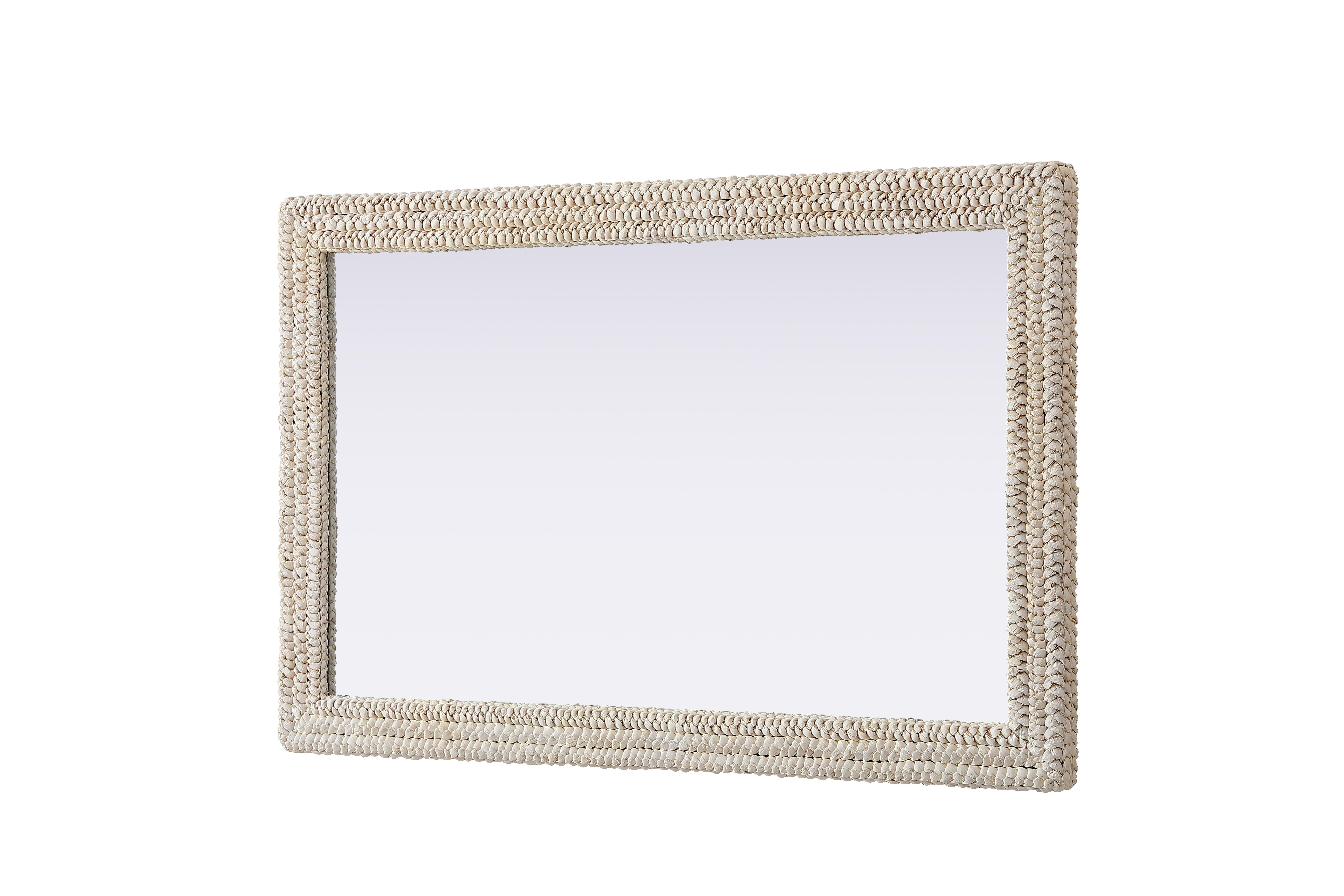Elegant Lighting Cornhusk Mirror in Linen White | Wayfair