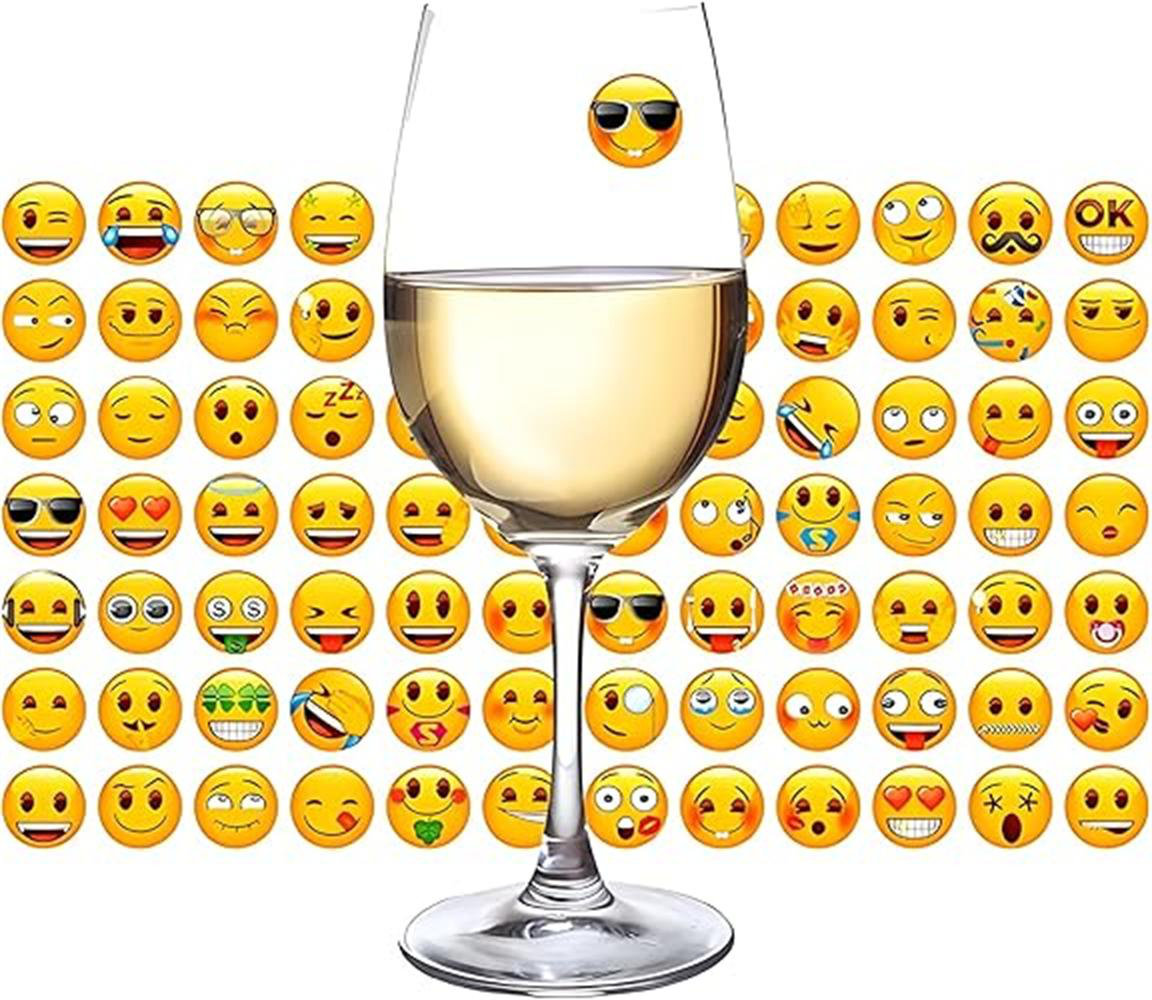 Hokku Designs Resuable Emoji Stickers Funny Icons Decorative Drink ...