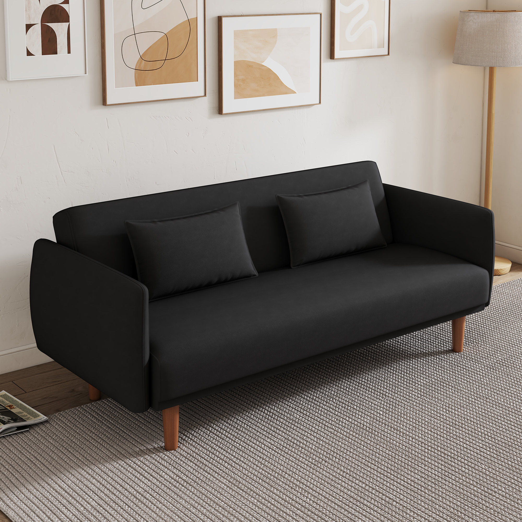 Mercer41 Manda 76'' Velvet Round Arms Sofa & Reviews | Wayfair