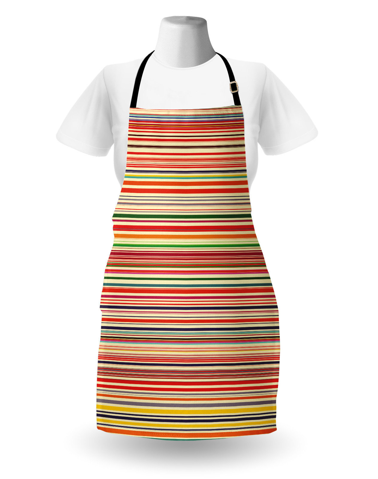 East Urban Home Colorful Apron Unisex, Horizontal Stripes, Adult Size ...