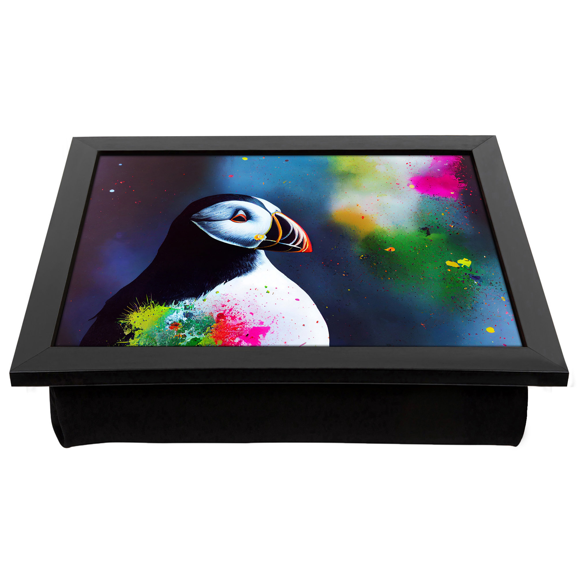 Metro Lane Colourful Puffin Bird Lap Tray with Cushion | Wayfair.co.uk