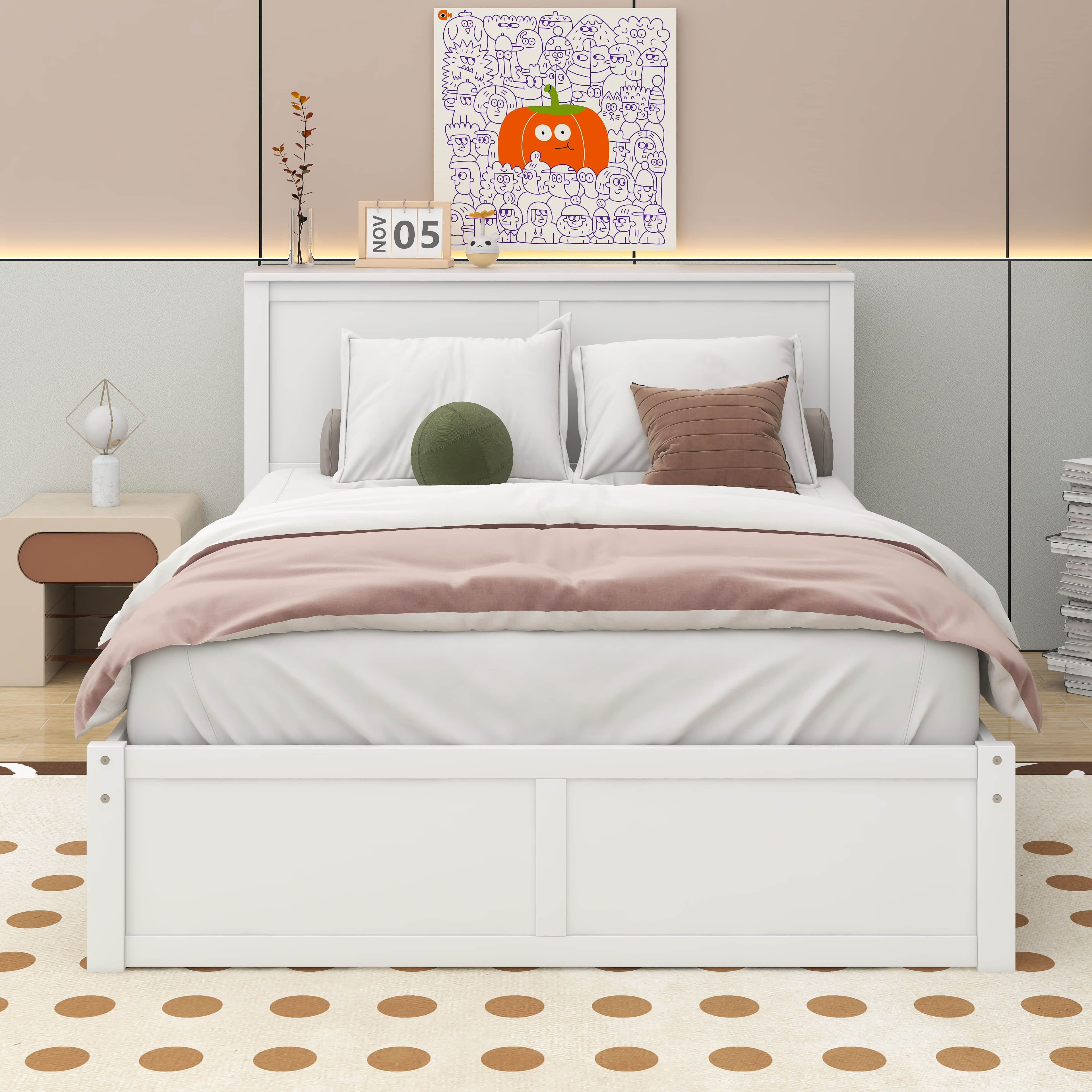 Latitude Run® Storage Platform Bed With Pull Out Shelves And Trundle ...