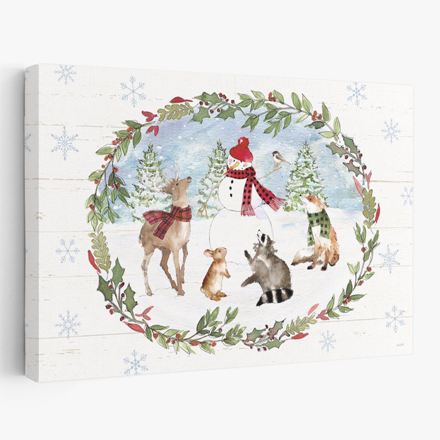 Ophelia & Co. Holiday Vignette I - Animal Birds Blue Brown Art | Wayfair