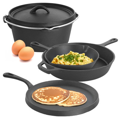 Lodge Seasoned Cast Iron 5 Piece Cookware Set & Reviews | Wayfair