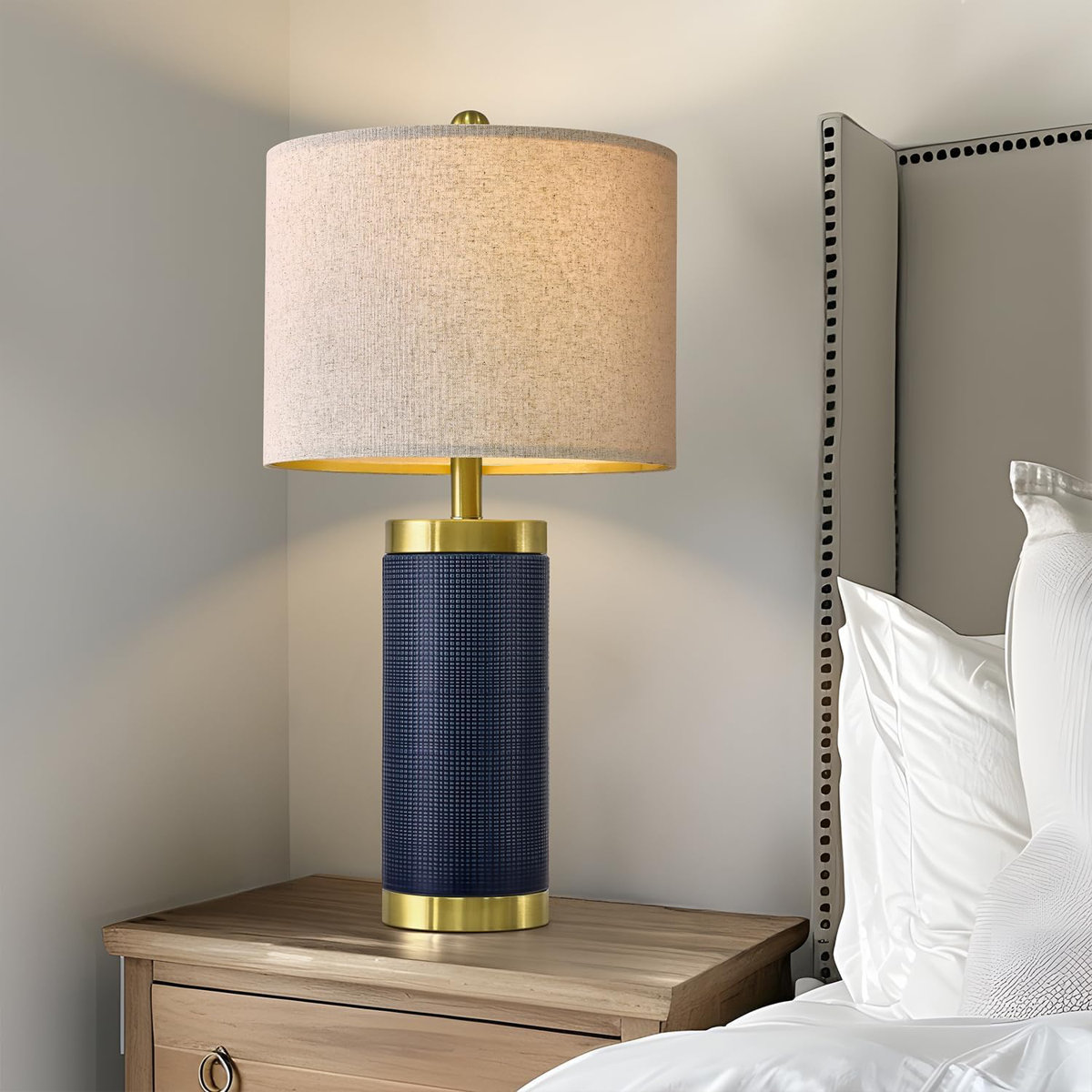 Mercer41 Modern Ceramic Bedside Table Lamp - Farmhouse Design For ...