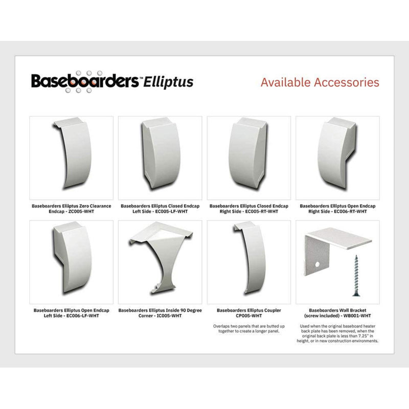Baseboarders Elliptus Series Steel Easy Slip-On Baseboard Heater Cover ...