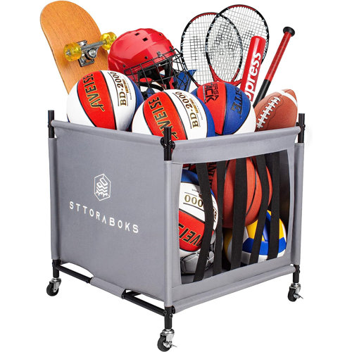 Sttoraboks Freestanding Sports Rack, Sports Ball Storage Cart with ...