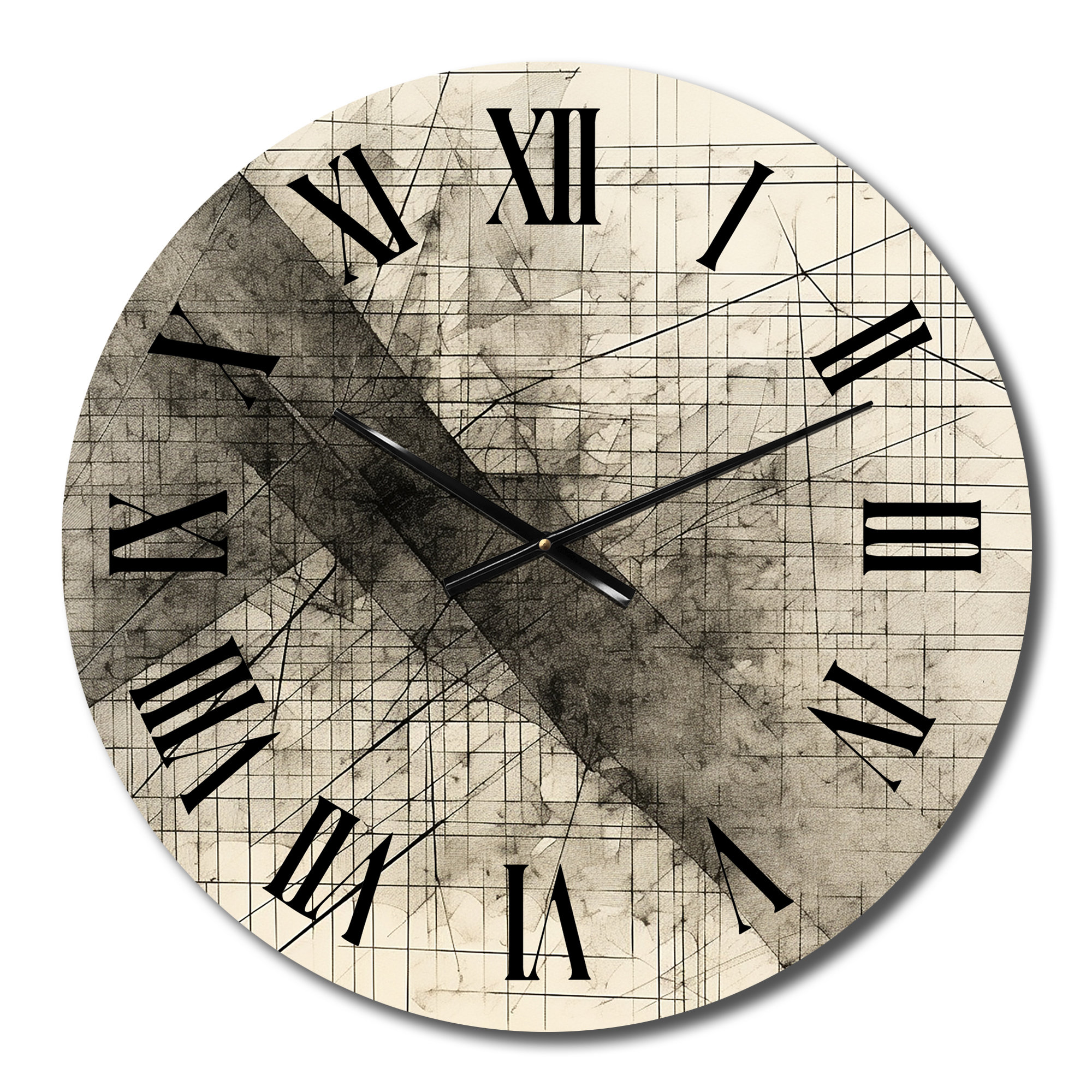 Design Art Minimalist Black And White V Wall Clock | Wayfair