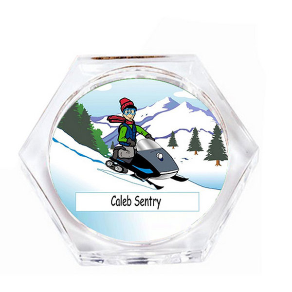 Printed Perfection Personalized Snowmobile - Male Drink Coaster Gift ...